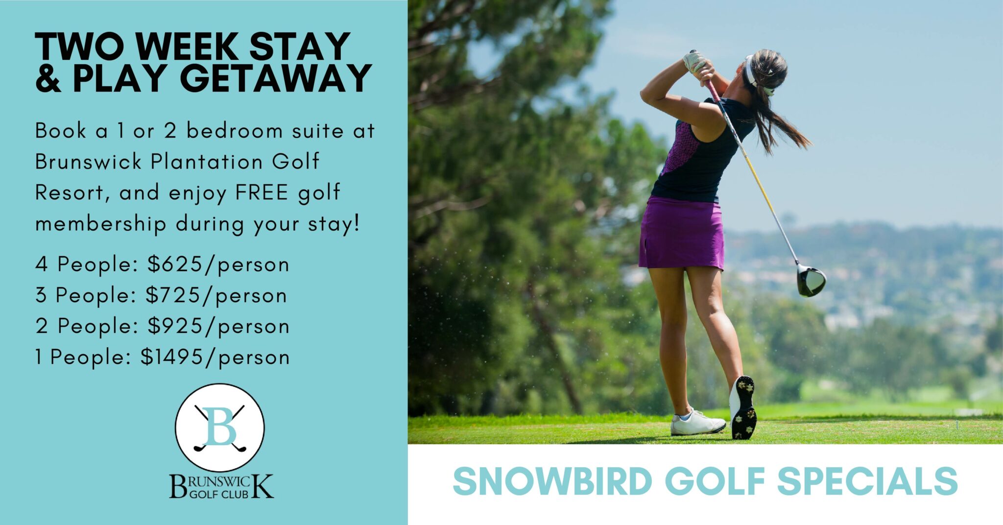 Snowbird Stay & Play Special Package • Brunswick Plantation & Golf Resort®